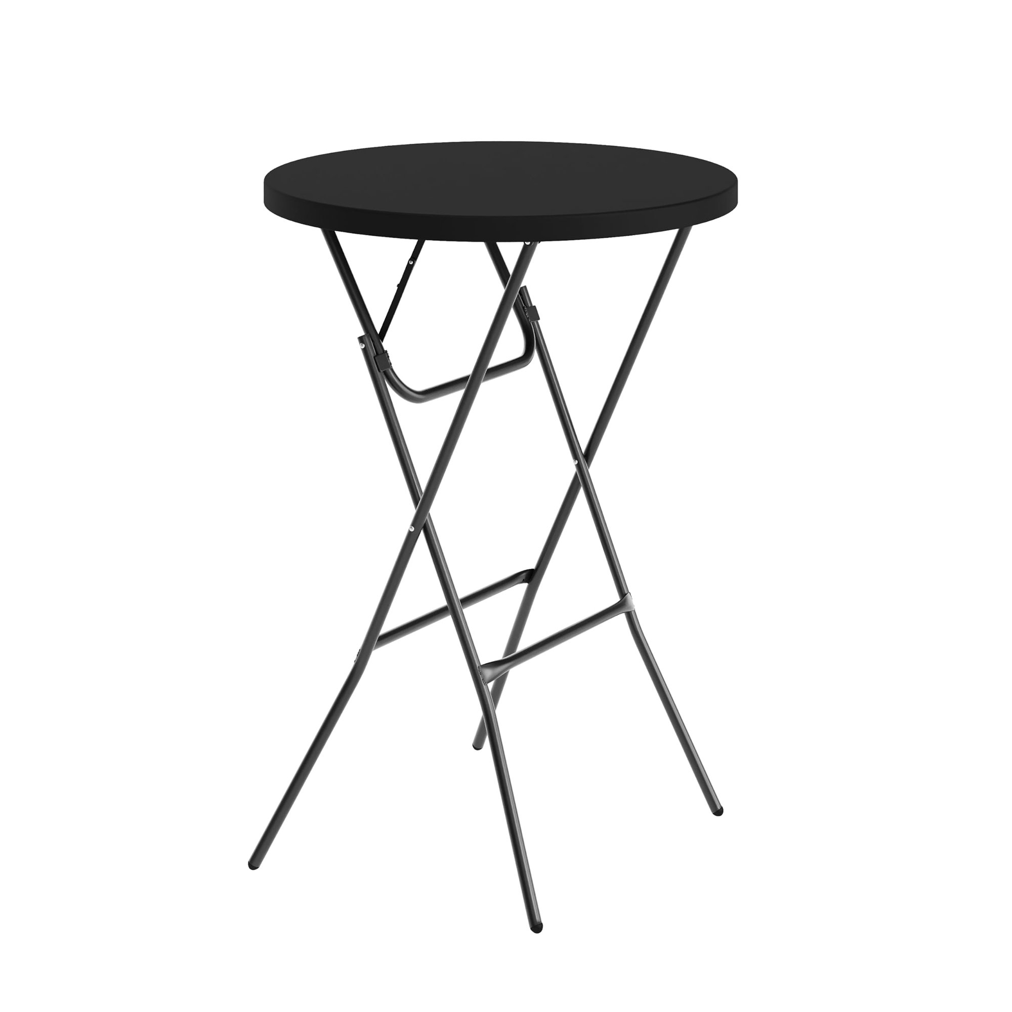 KIBNOF Round Folding Bar Height Table for Parties and Commercial Events, Indoor/Outdoor Plastic ...
